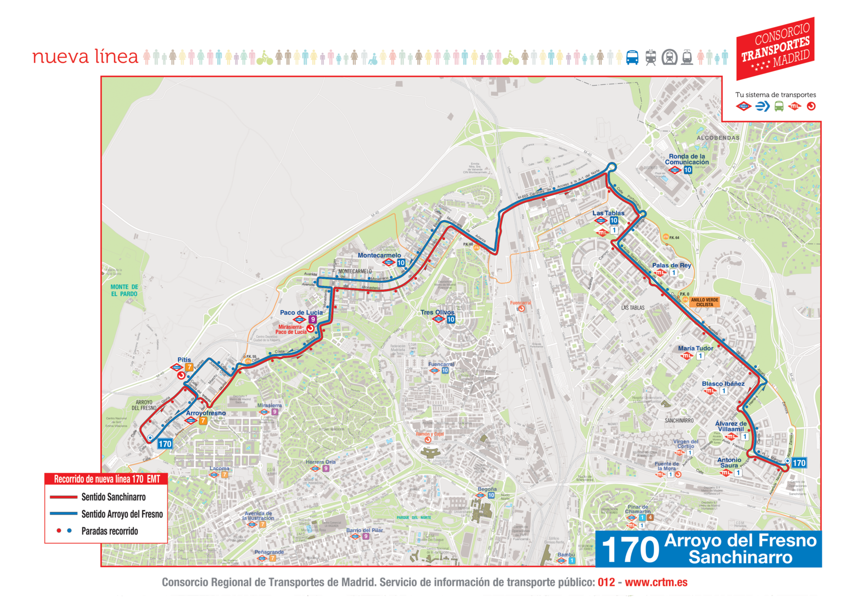 Nueva línea 170 de la emt uniendo los pau del norte de la ciudad ...